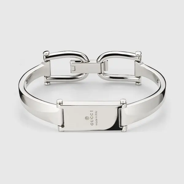Gucci Stirrup Motif Bangle Bracelet - Silver-toned Metal