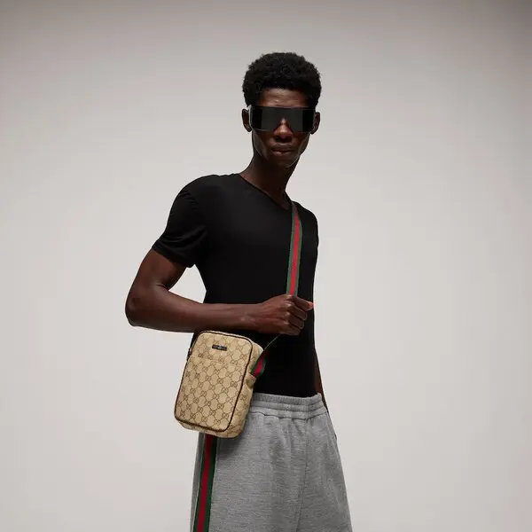 Gucci Tag Small Crossbody Bag Gg Canvas