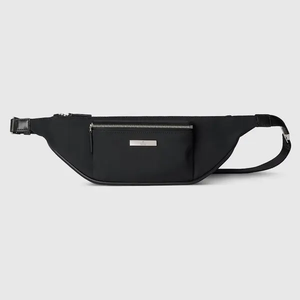 Gucci Tag Small Belt Bag Gg Canvas - Black