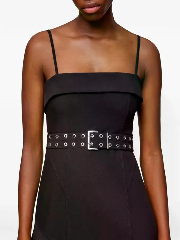 GANNI Belted Midi A-line Dress