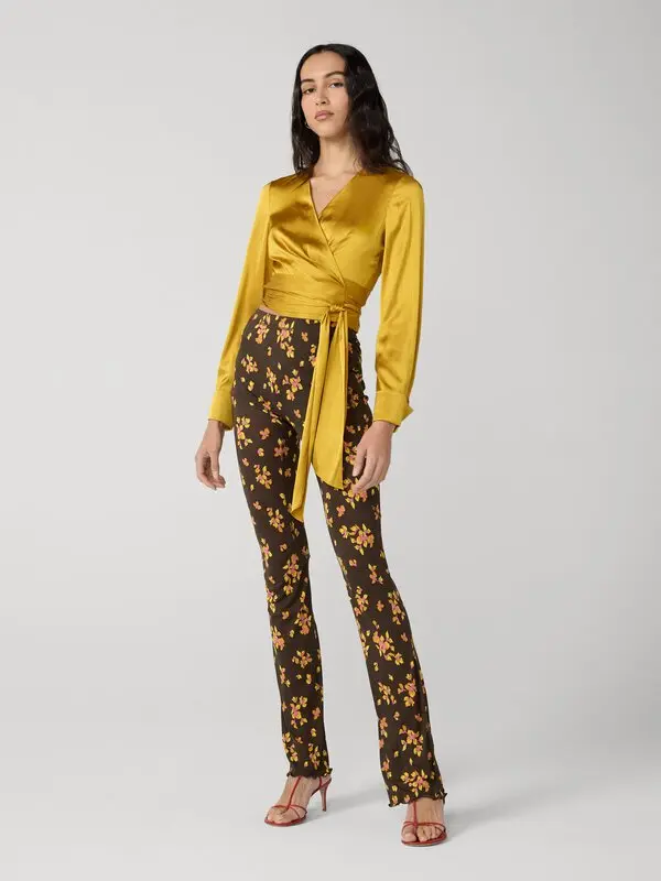 Diane Von Furstenberg Kaelin Pants - Tiny Island Orchid Bouquet Woodstock