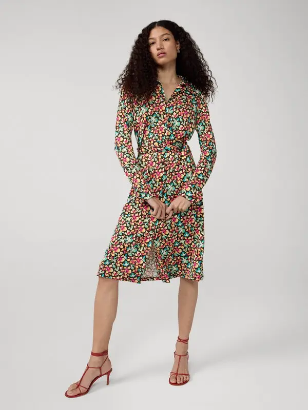 Diane Von Furstenberg Shirt Dress - Tiny Island Orchid Multi