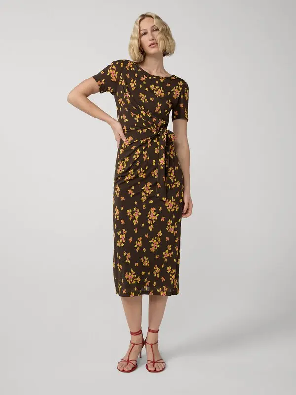 Diane Von Furstenberg Mandy Dress - Tiny Island Orchid Bouquet Woodstock
