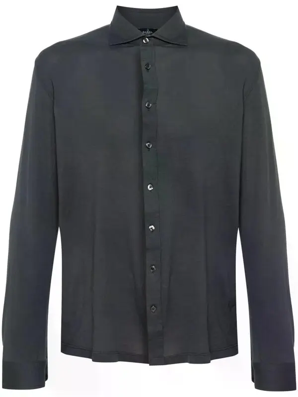 BARBA NAPOLI Cutaway-collar Cotton Shirt