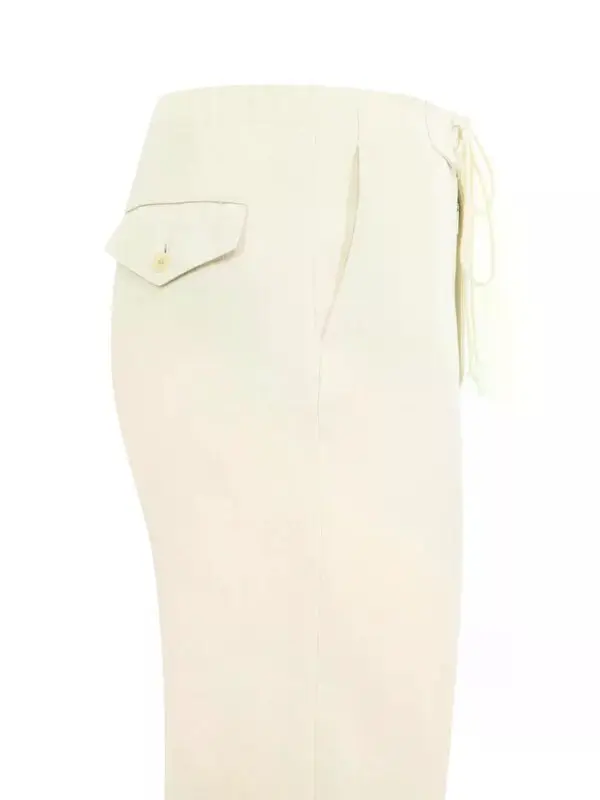 Auralee Drawstring Detail Wool Trousers - Neutrals