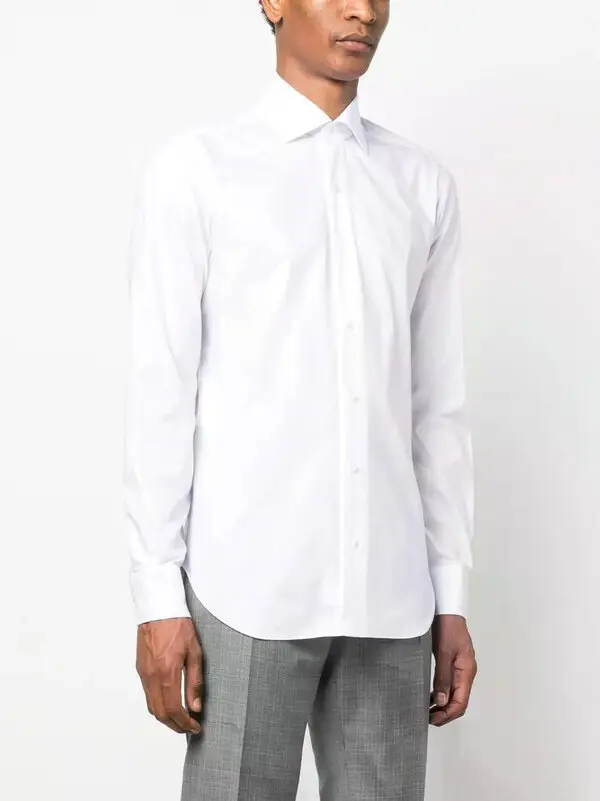 BARBA NAPOLI Long-sleeve Cotton Shirt - White