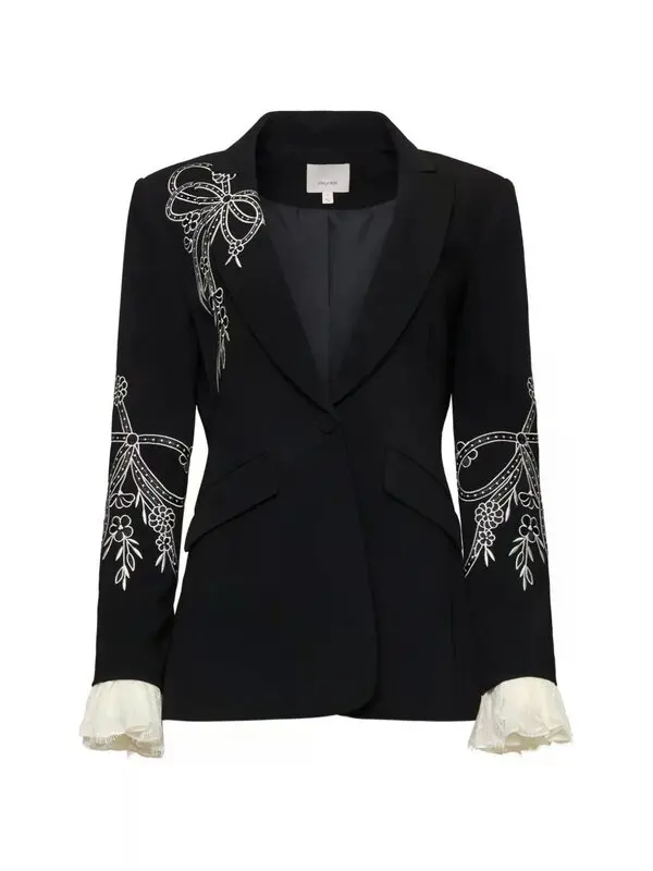 Cinq À Sept Cheyenne Ribbon Detailed Blazer - Black