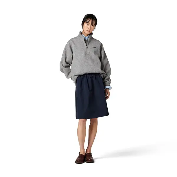 Miu Miu Flared Poplin Skirt - Navy