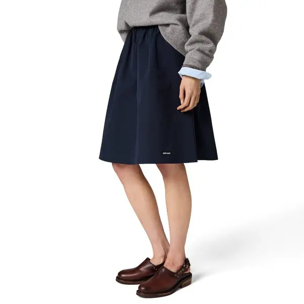 Miu Miu Flared Poplin Skirt - Navy