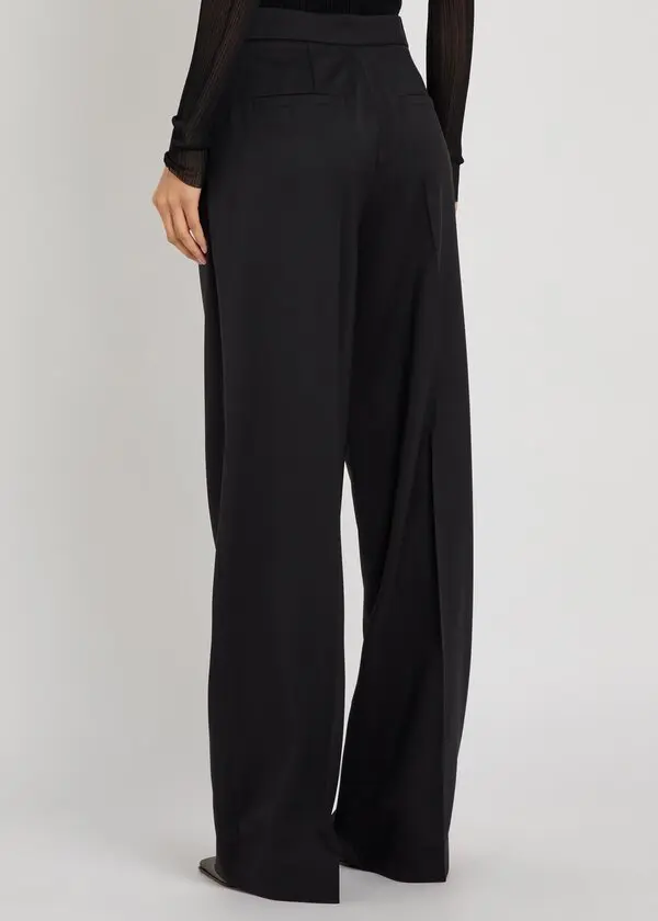 Sportmax Belted Straight-leg Wool-blend Trousers