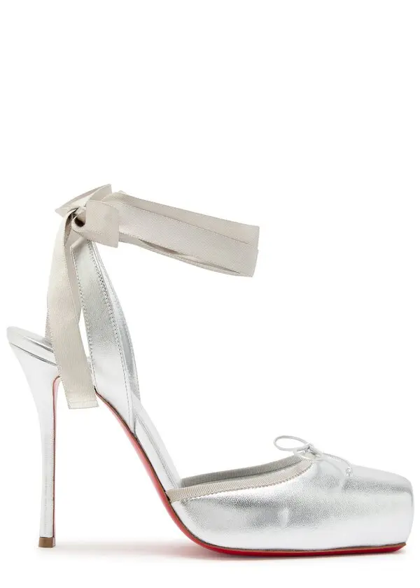 CHRISTIAN LOUBOUTIN Cassia 100 Metallic Nappa Pumps - Silver
