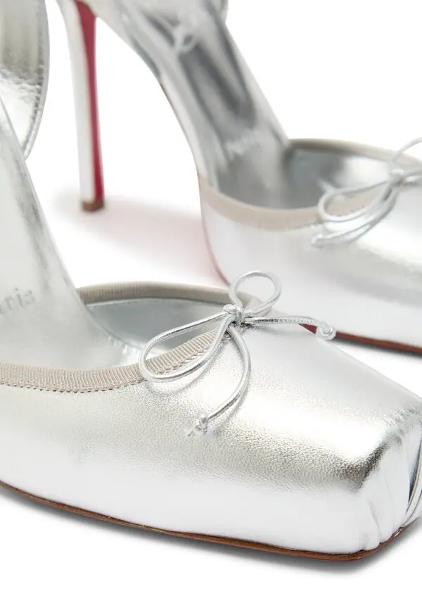 CHRISTIAN LOUBOUTIN Cassia 100 Metallic Nappa Pumps - Silver