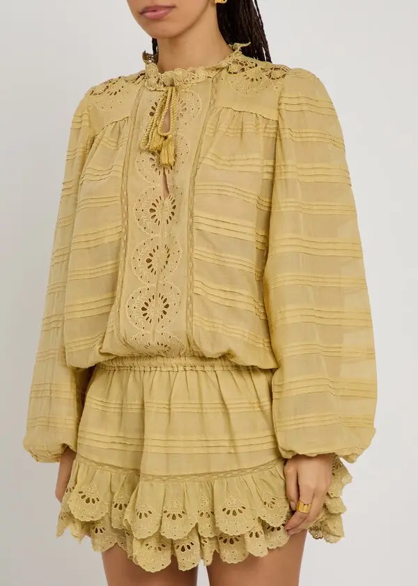 Isabel Marant Étoile Embroidered Cotton Mini Dress