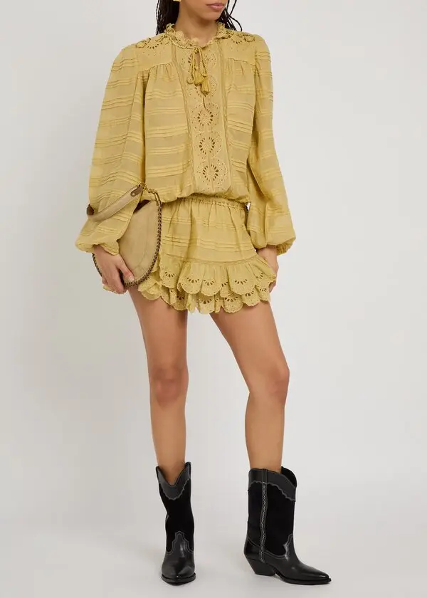 Isabel Marant Étoile Embroidered Cotton Mini Dress