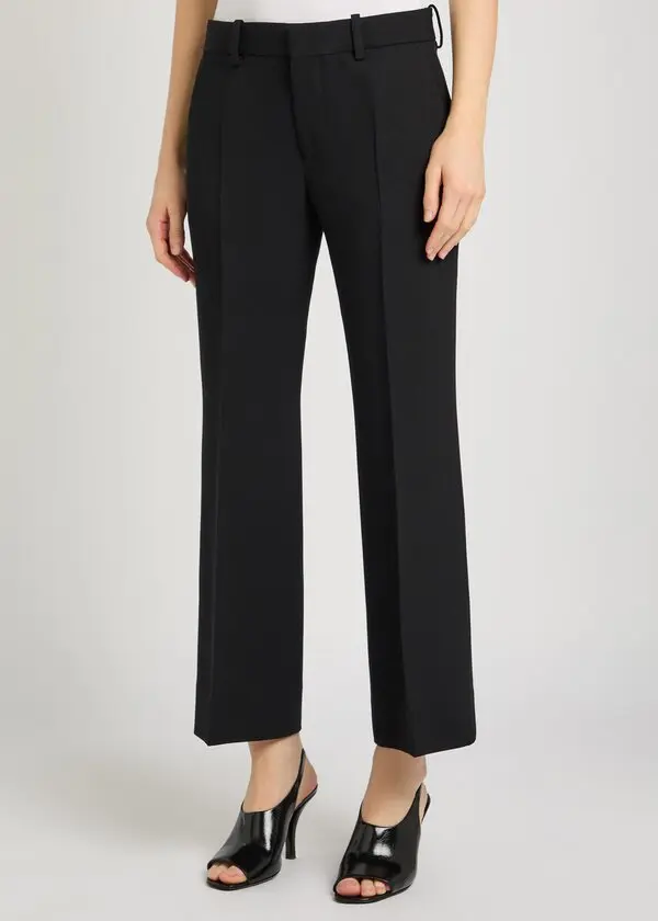 TOTEME Bootcut Cropped Twill Trousers