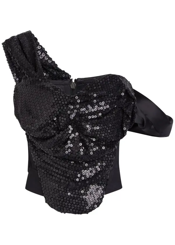 VIVIENNE WESTWOOD Sequin-embellished Mesh Corset Top
