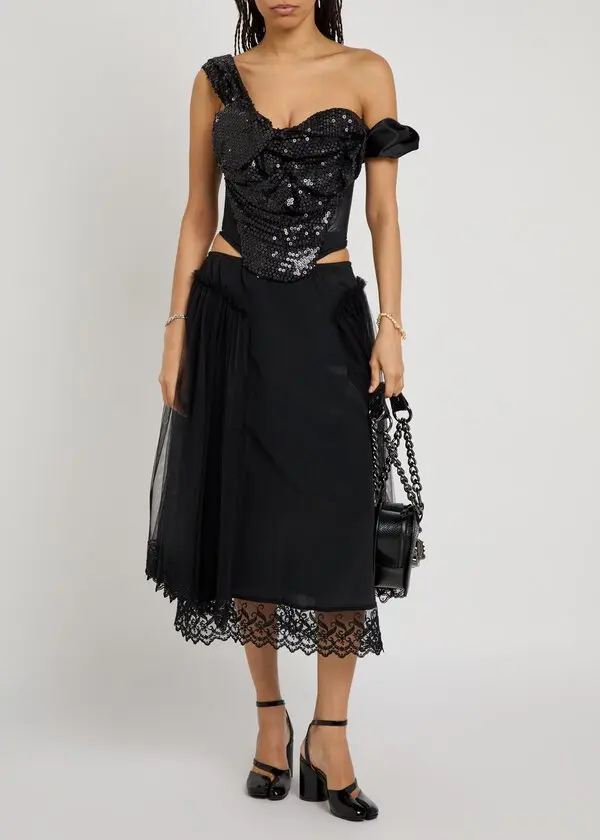 VIVIENNE WESTWOOD Sequin-embellished Mesh Corset Top