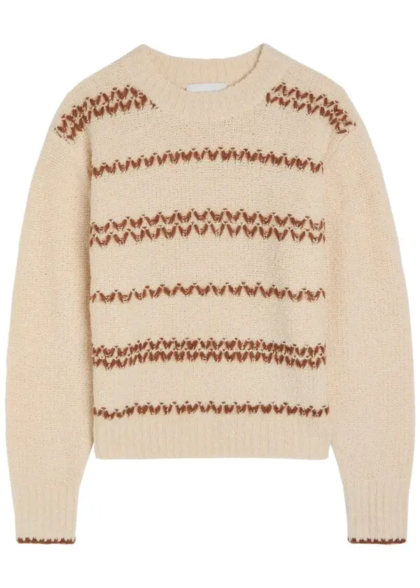 Isabel Marant Étoile Roxane Embroidered Wool-blend Jumper - Ecru