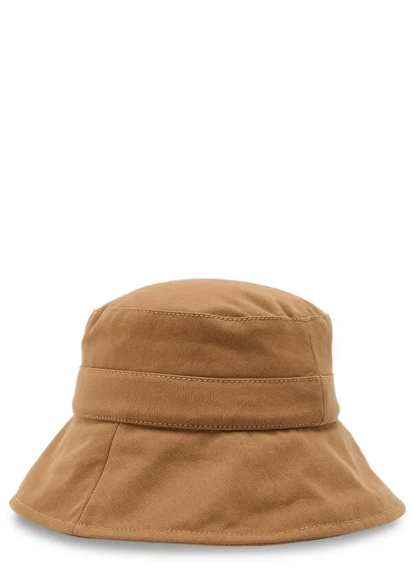 Moncler Cotton Bucket Hat With Drawstring - Bronze
