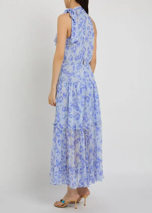 Rixo Abi Floral-print Chiffon Maxi Dress