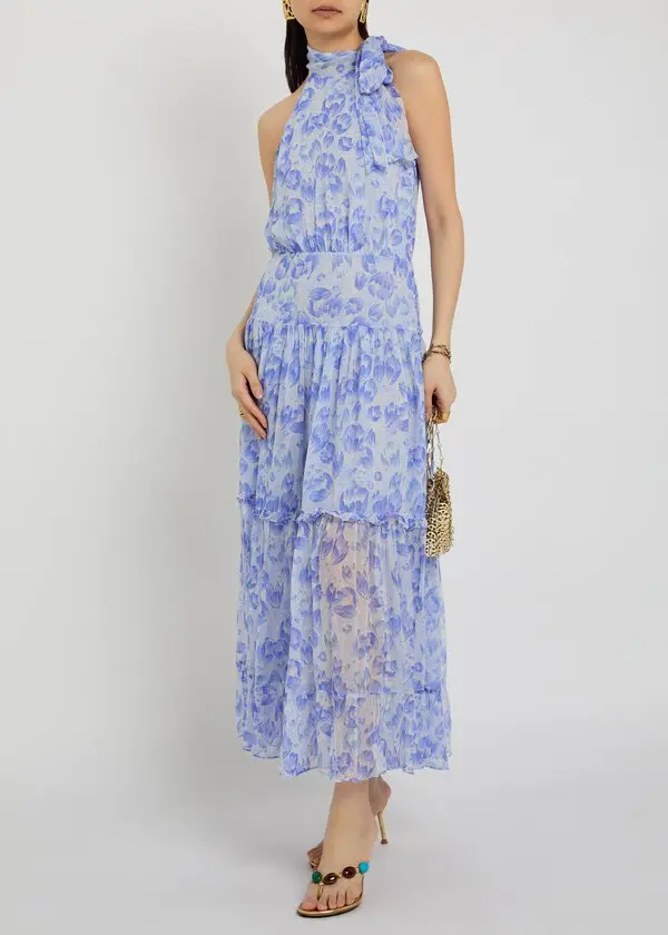 Rixo Abi Floral-print Chiffon Maxi Dress