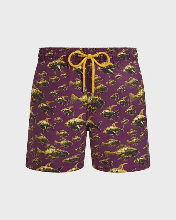 Vilebrequin Meca Fish Moorea Swim Trunks - Purple