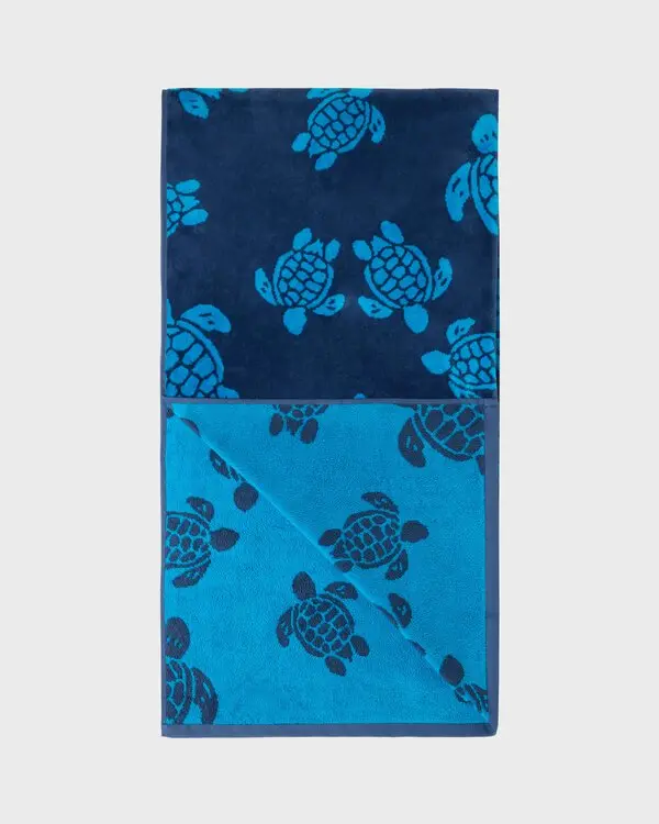 Vilebrequin Cotton Beach Towel Ronde Des Tortues Jacquard Towel Sand