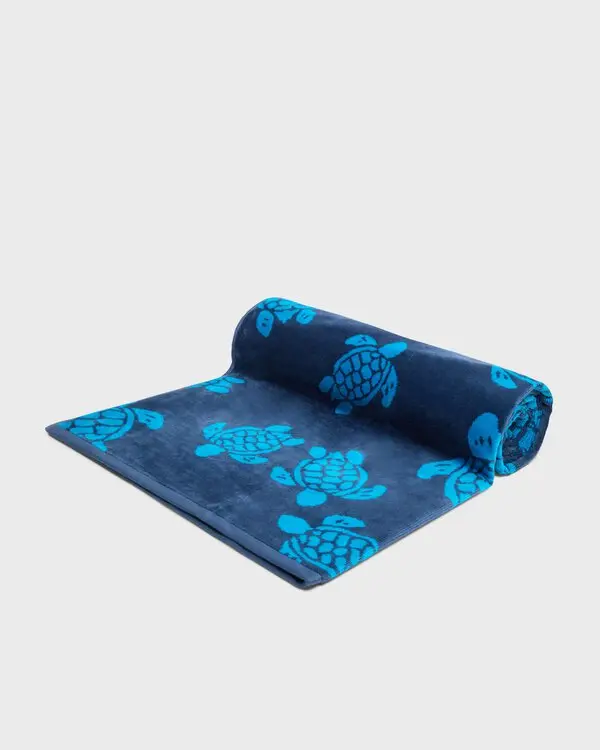 Vilebrequin Cotton Beach Towel Ronde Des Tortues Jacquard Towel Sand