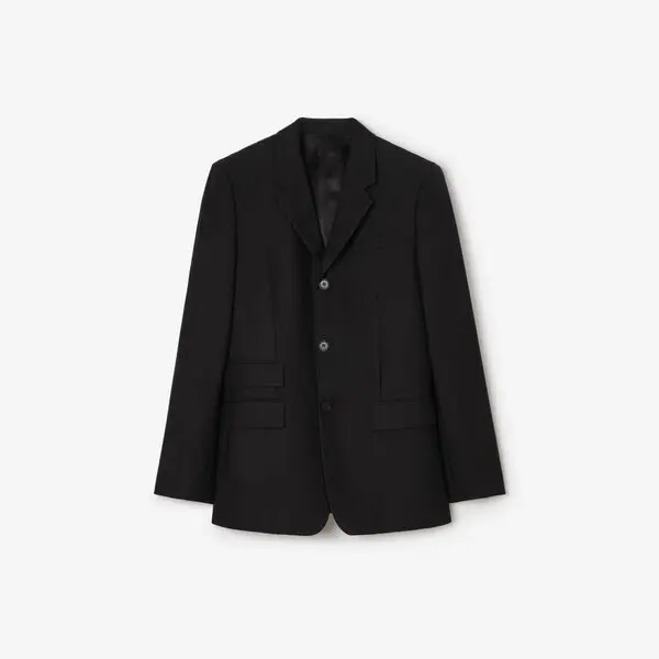 Burberry Striped Wool Mohair Tailored Jacket - Black
