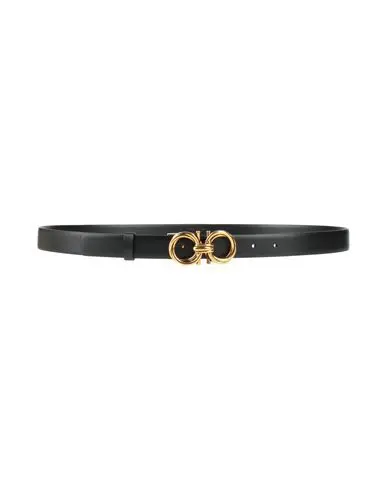 FERRAGAMO Calfskin Belt With Logo - Black