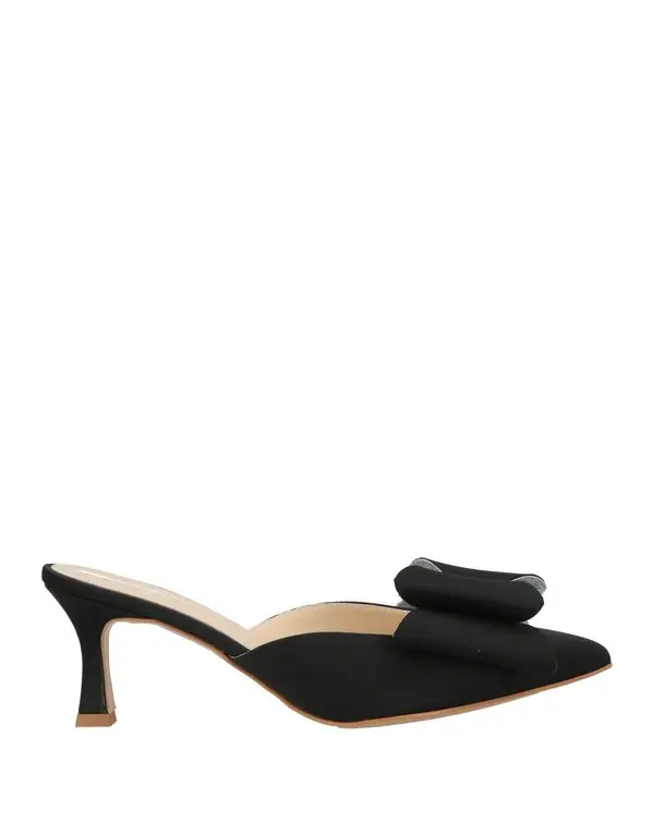 OVYE Satin Mules With Bow Detailing - Black