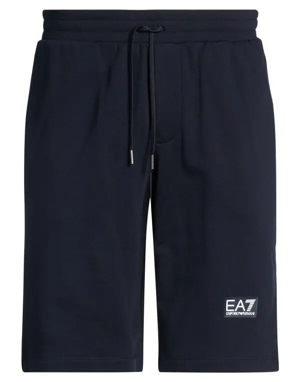 EA7 Cotton French Terry Shorts - Blue