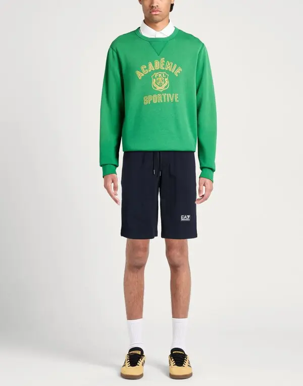 EA7 Cotton French Terry Shorts - Blue