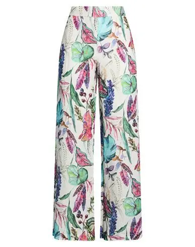 120% Lino Floral Print Linen Straight-leg Pants