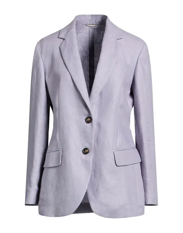 Brunello Cucinelli Blazer In Hemp, Linen, And Ecobrass - Lilac