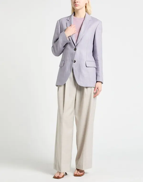 Brunello Cucinelli Blazer In Hemp, Linen, And Ecobrass - Lilac