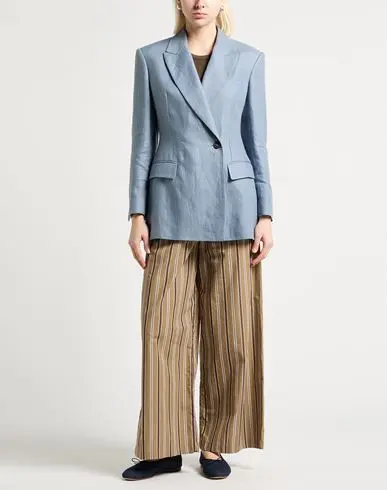 Brunello Cucinelli Double-breasted Blazer In Hemp And Linen - Blue