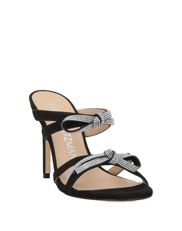 STUART WEITZMAN Suede Sandals With Appliqués - Black