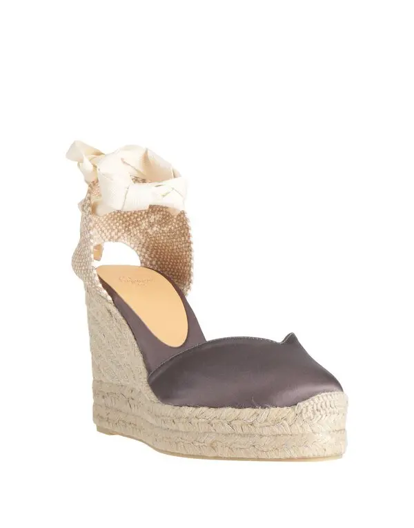 CastaÑer Espadrilles With Wedge And Tie Fastening - Grey