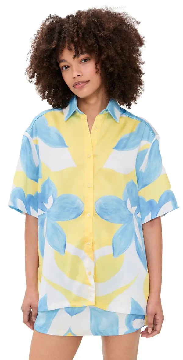 SEVEN WONDERS Alara Short Sleeve Shirt - Amoree Lemon