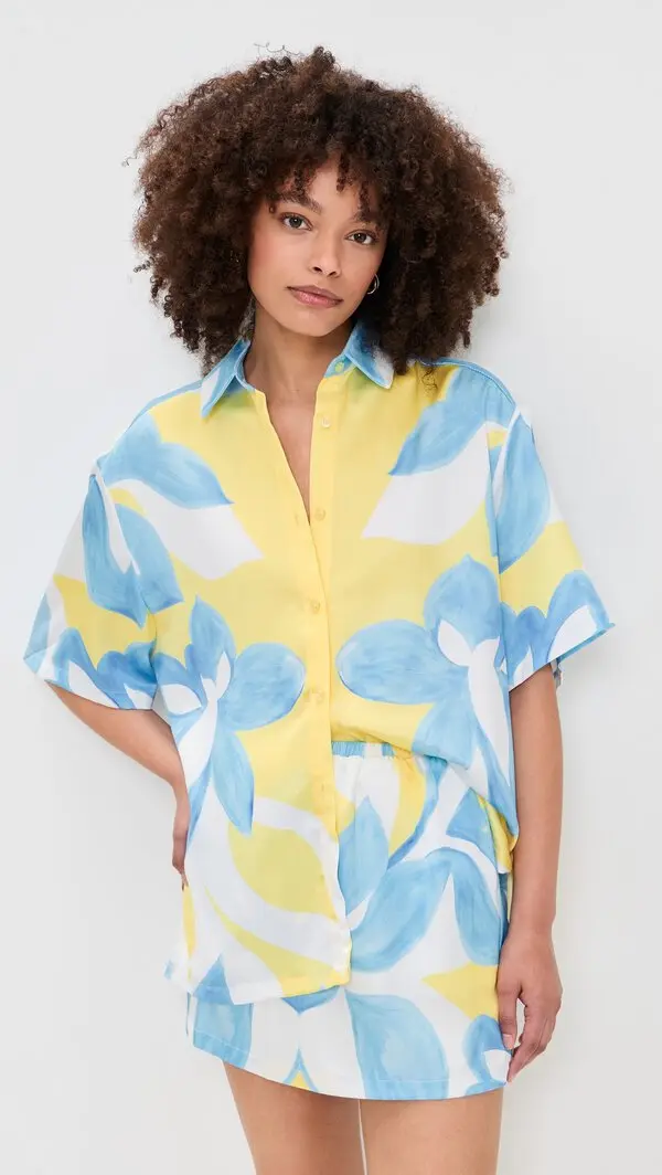 SEVEN WONDERS Alara Short Sleeve Shirt - Amoree Lemon