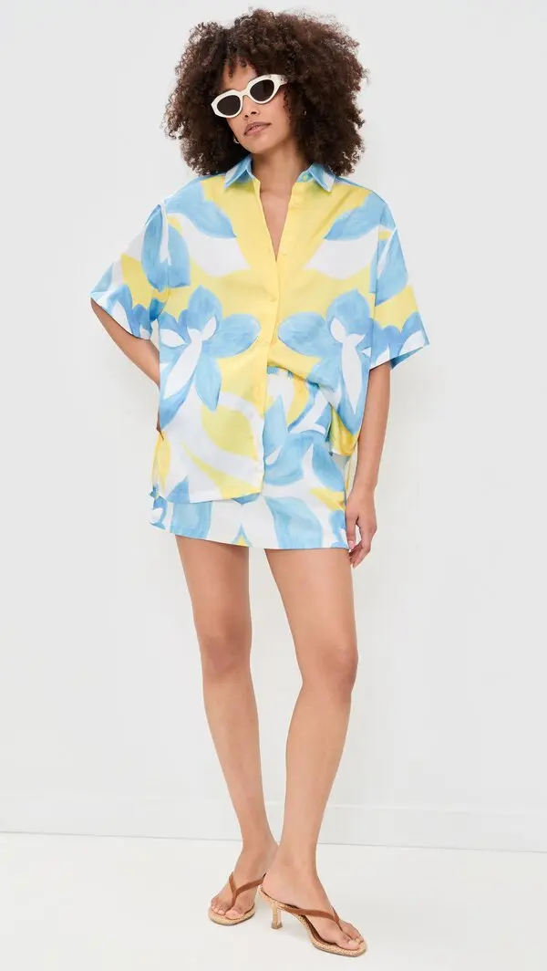 SEVEN WONDERS Alara Short Sleeve Shirt - Amoree Lemon