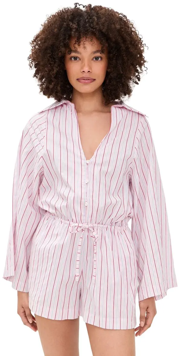 Faithfull The Brand Aksel Romper - Fiori Stripe Palazzo