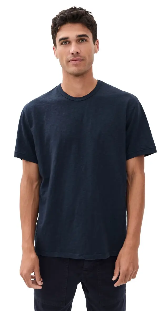 ALEX MILL Standard T-shirt In Slub Cotton - Navy