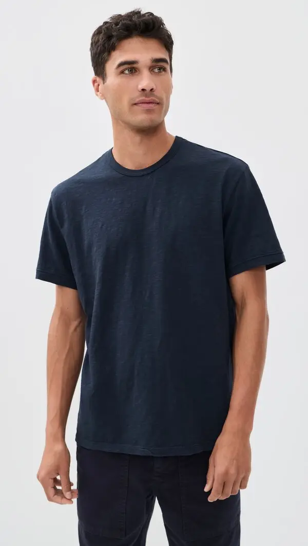 ALEX MILL Standard T-shirt In Slub Cotton - Navy