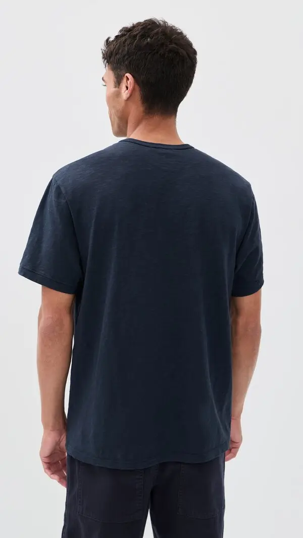 ALEX MILL Standard T-shirt In Slub Cotton - Navy