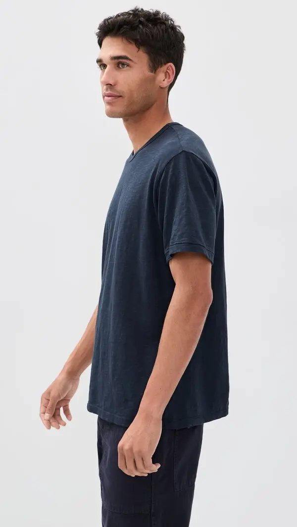 ALEX MILL Standard T-shirt In Slub Cotton - Navy