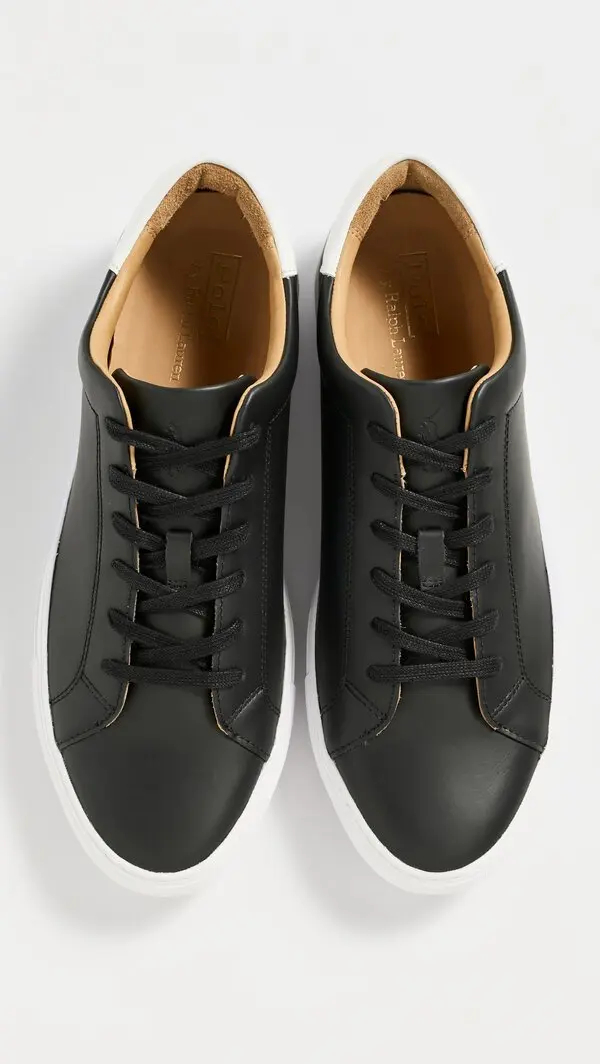 Polo Ralph Lauren Jermain Leather Sneakers - Black