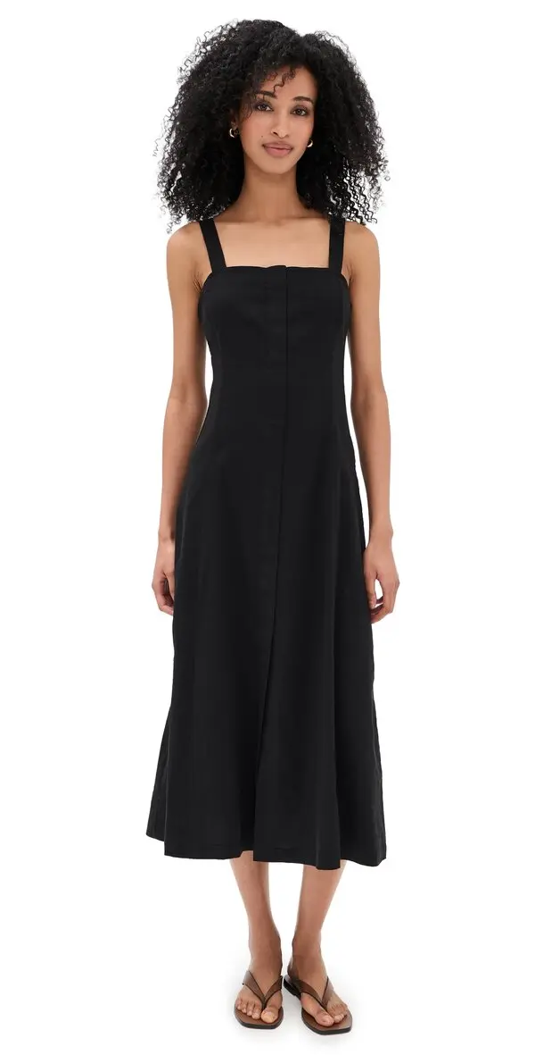 Theory Sleeveless Square Neck Midi Dress