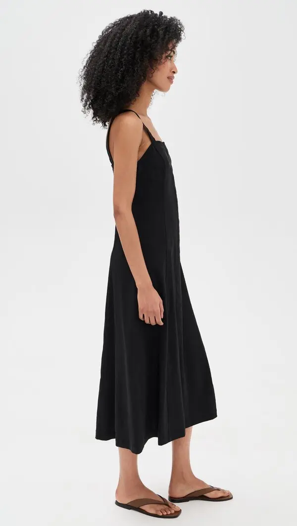 Theory Sleeveless Square Neck Midi Dress
